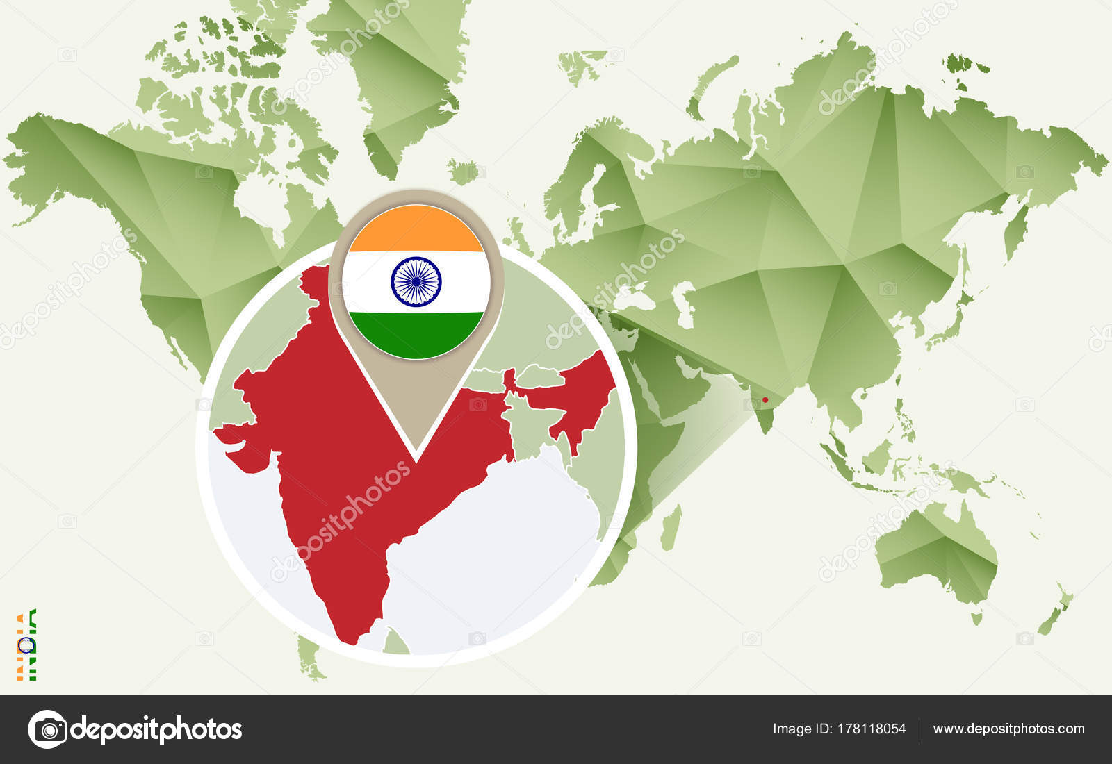 Infographic for India, detailed map of India with flag. Stock Vector by ...
