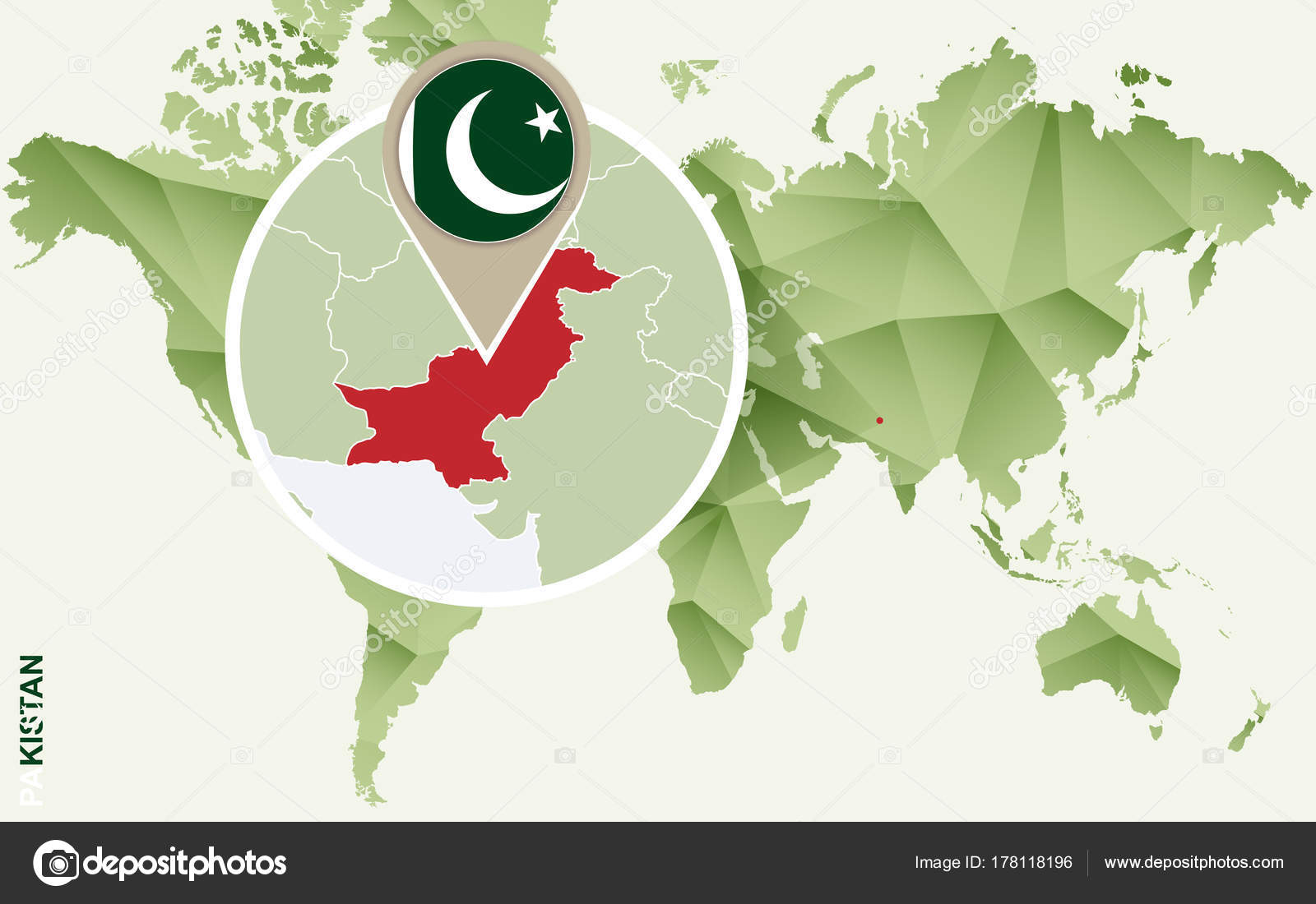 Infografía para Pakistán, mapa detallado de Pakistán con la bandera ...
