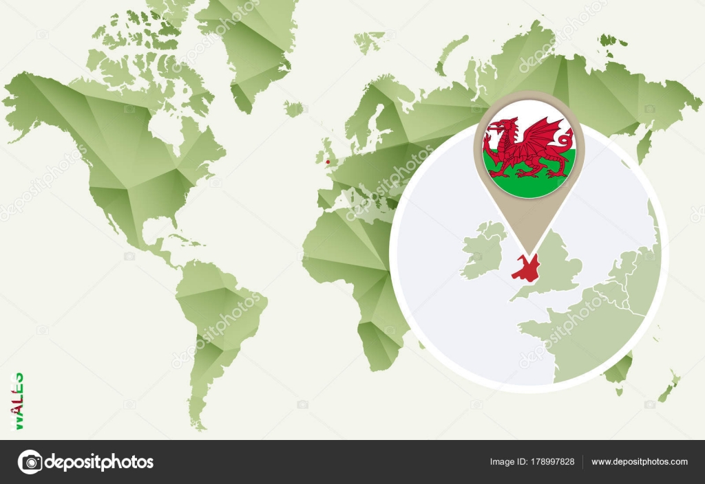 Infographic for Wales, detailed map of Wales with flag. Stock ...