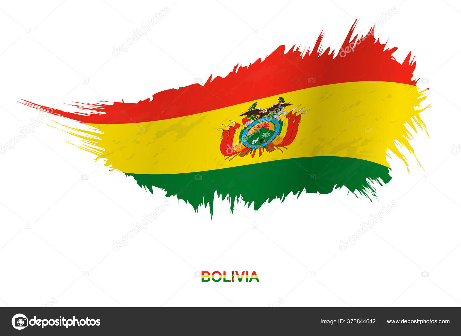 Bandera Bolivia Estilo Grunge Con Efecto Ondulante Vector Grunge Brush ...