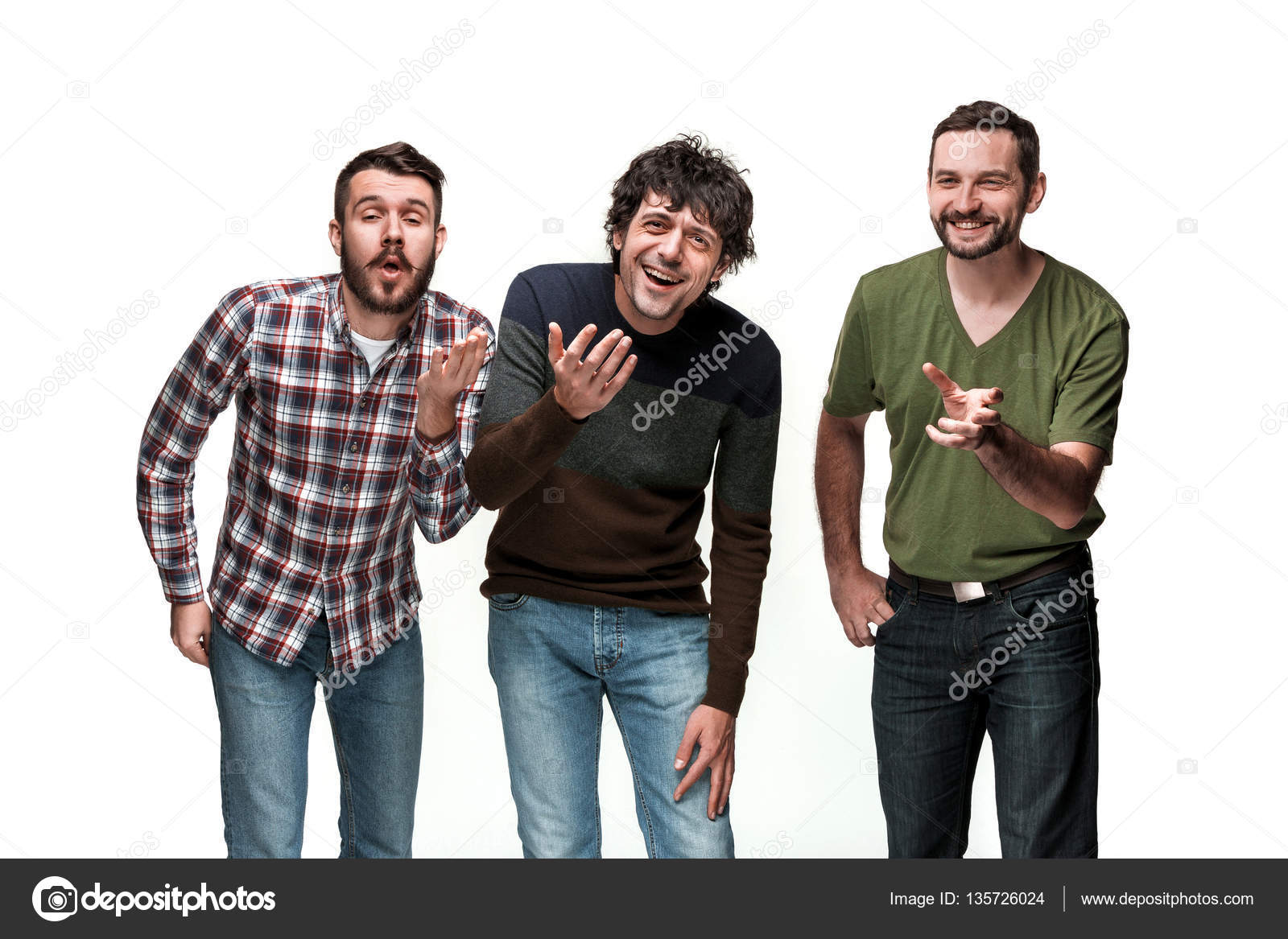 The three men are smiling, looking at camera Stock Photo by ©vova130555 ...