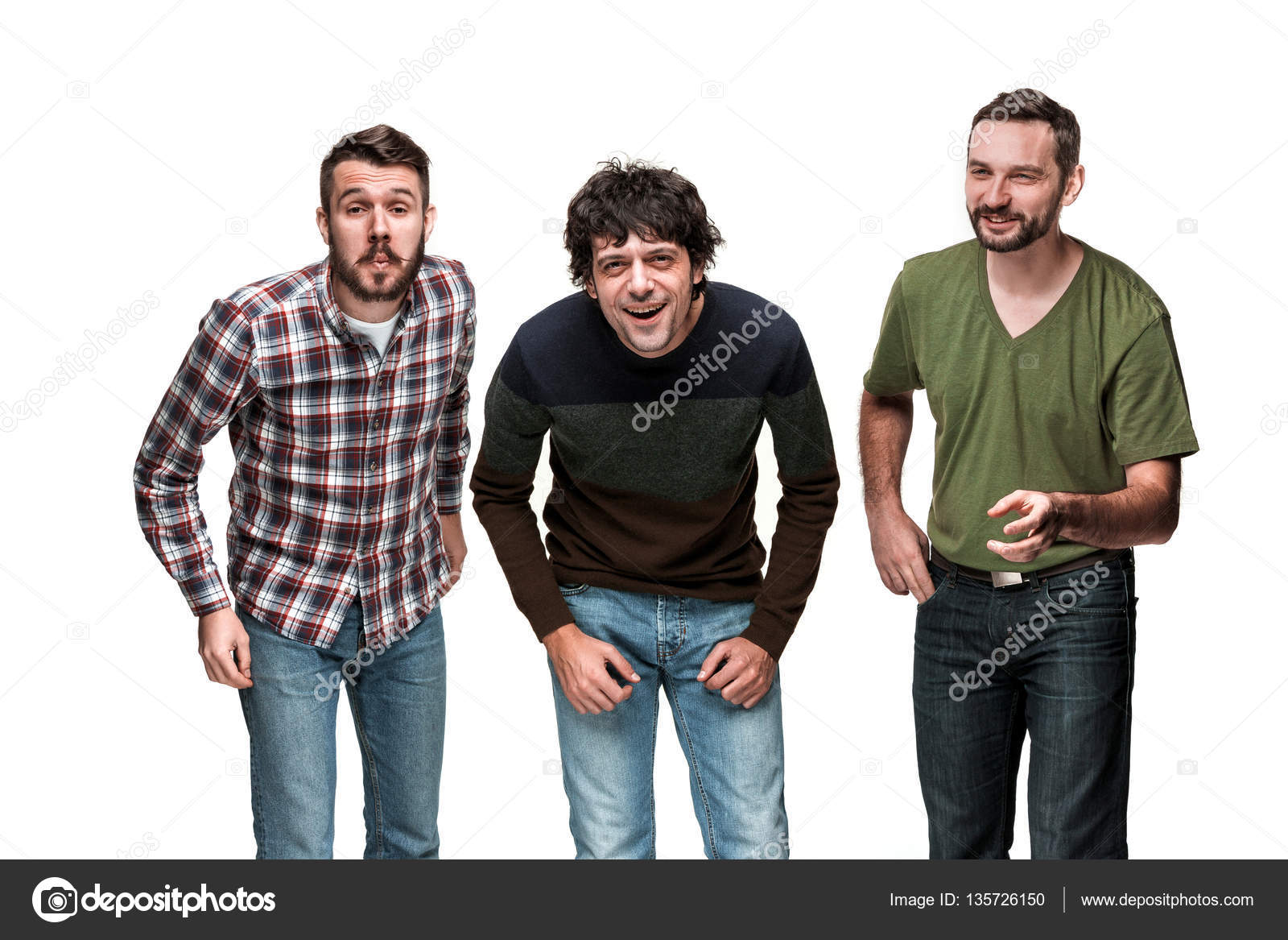 The three men are smiling, looking at camera Stock Photo by ©vova130555 ...