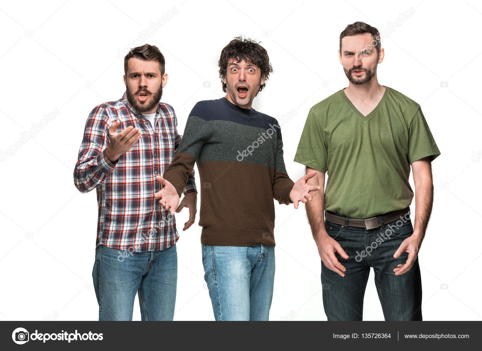 The three men are smiling, looking at camera Stock Photo by ©vova130555 ...