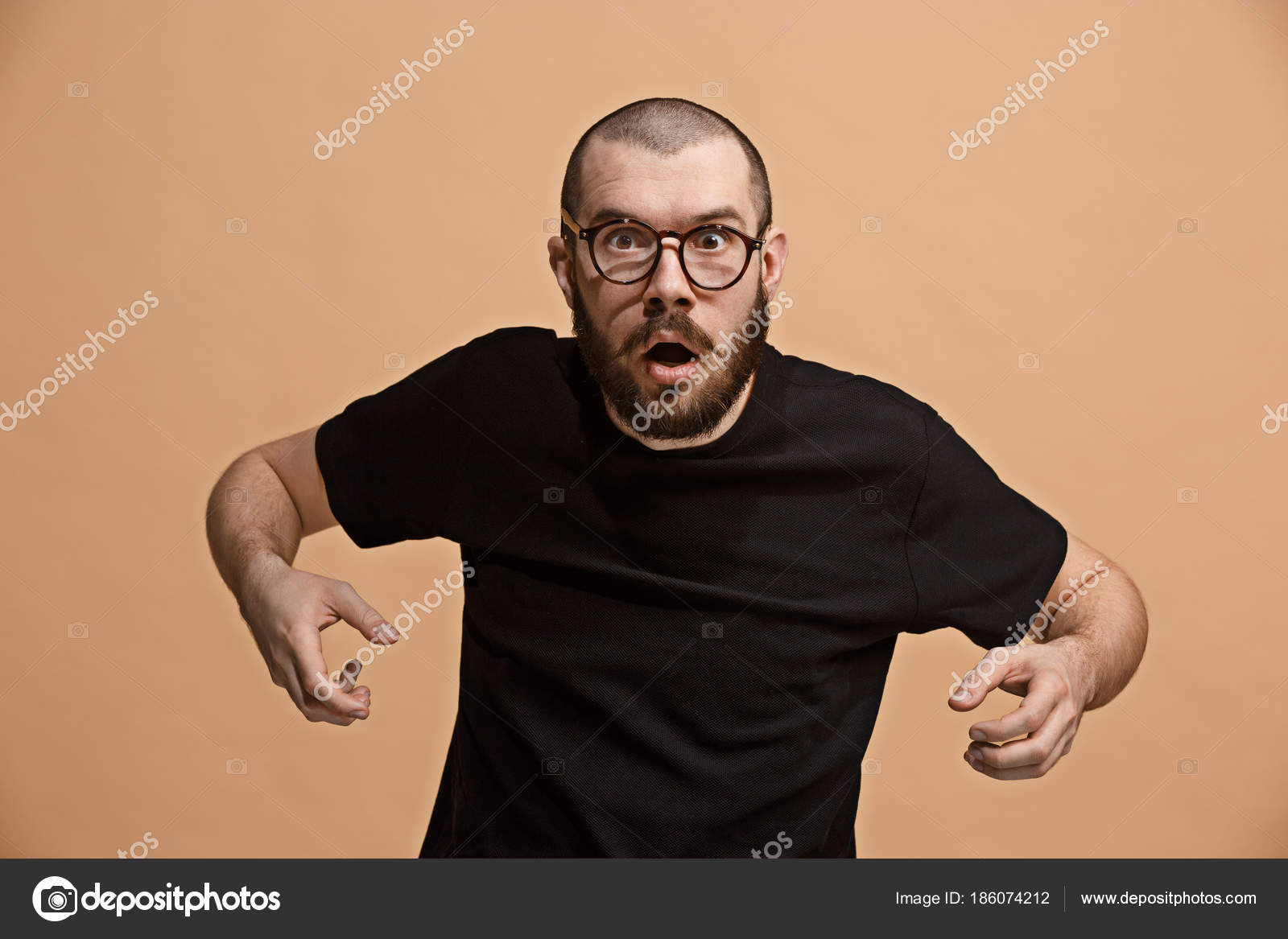 Portrait of the scared man on pastel Stock Photo by ©vova130555@gmail ...