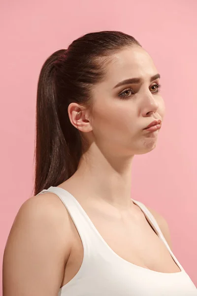 Young Woman With Disgusted Expression Repulsing Something Isolated On