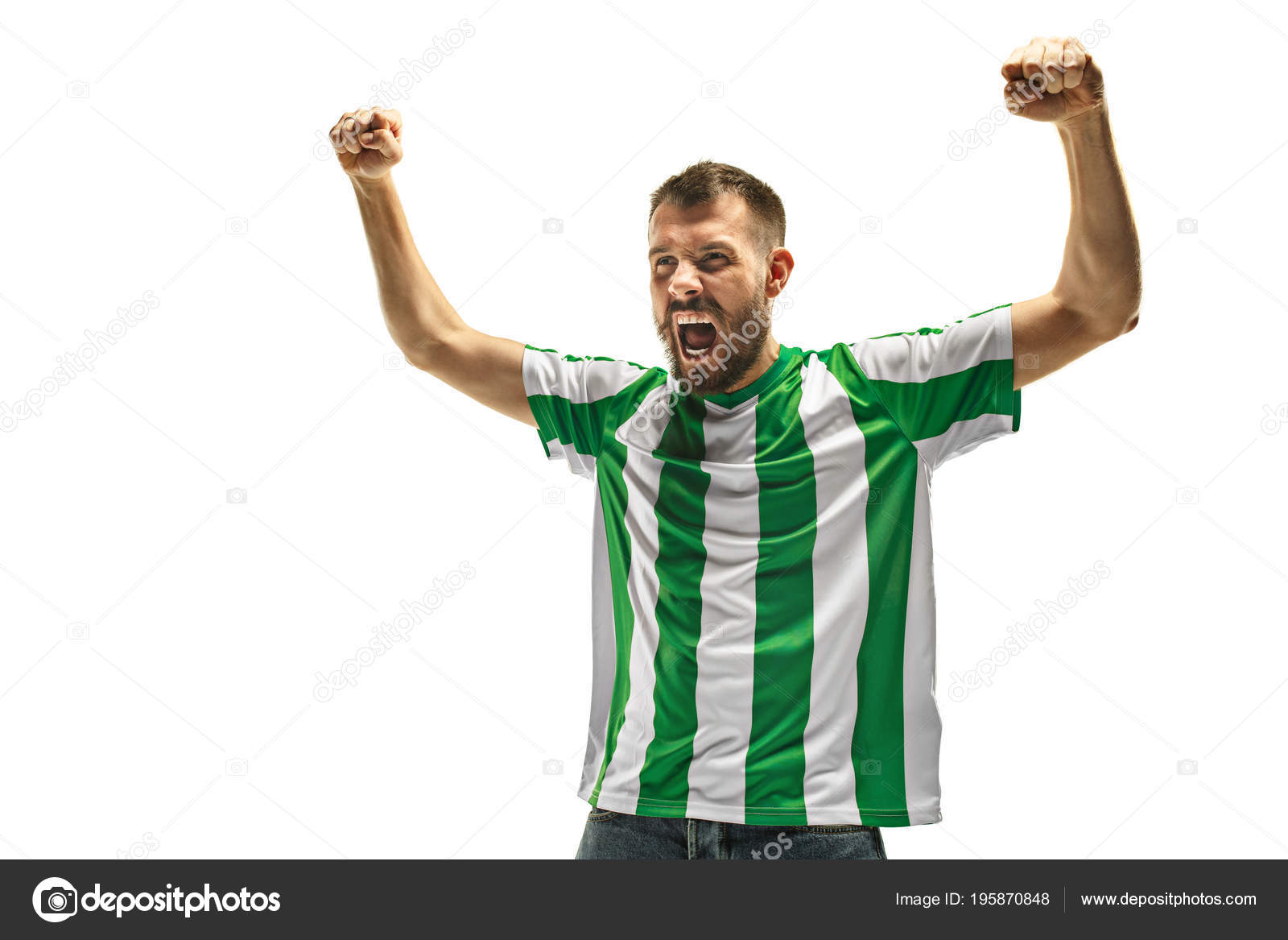 Irish fan celebrating on white background Stock Photo by ©vova130555 ...