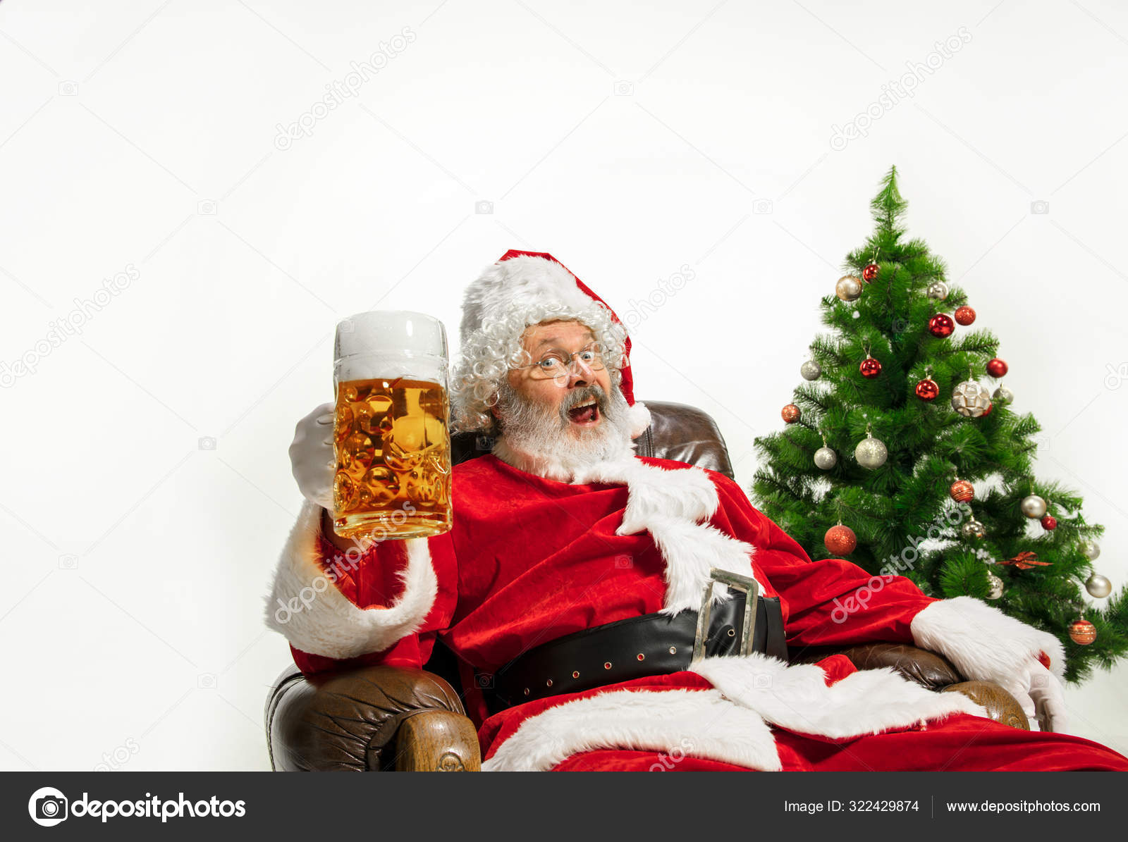 Santa Claus Drinking Beer