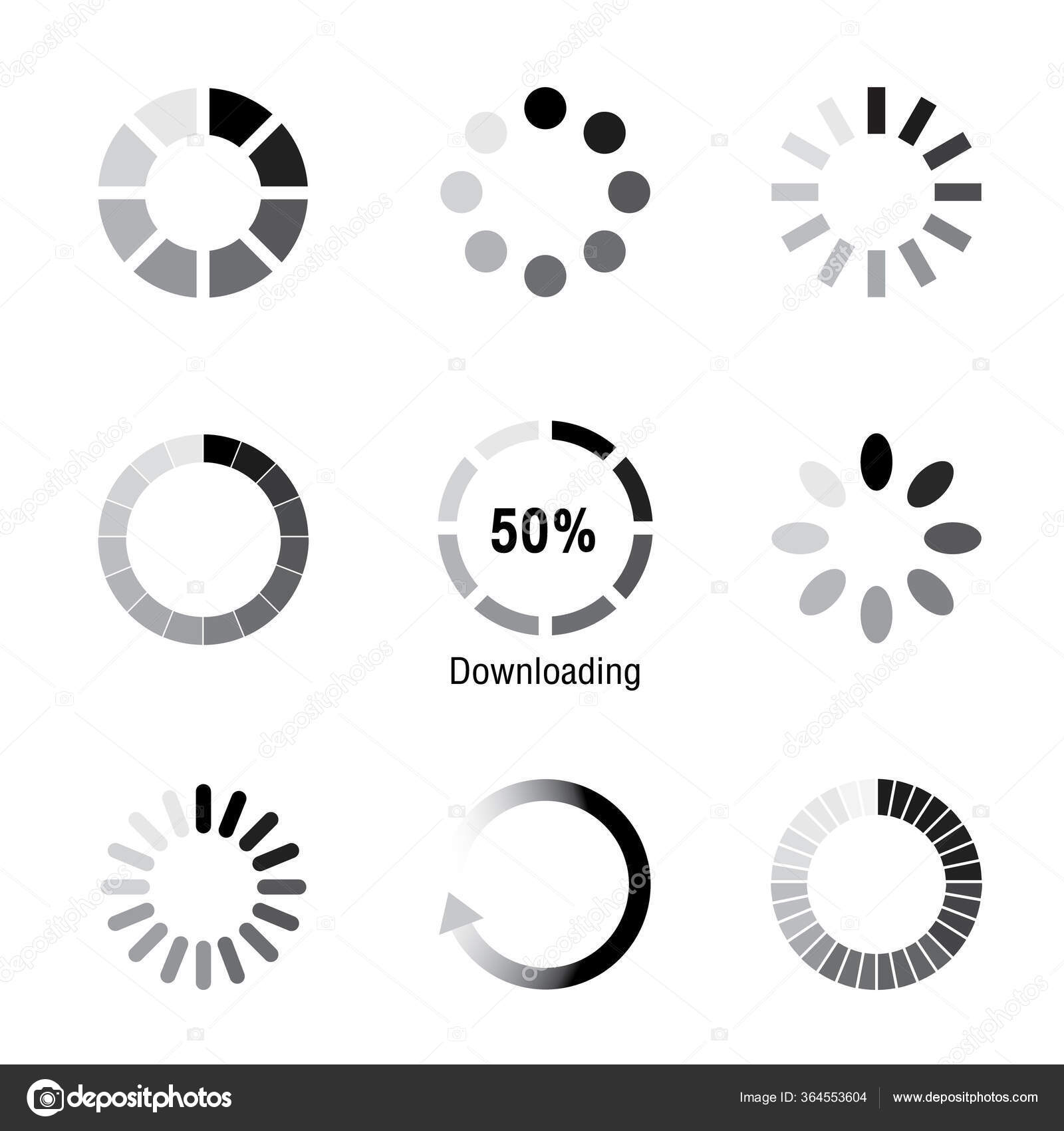 Download File Loading Icon Set Website Application Vector Illustration ...