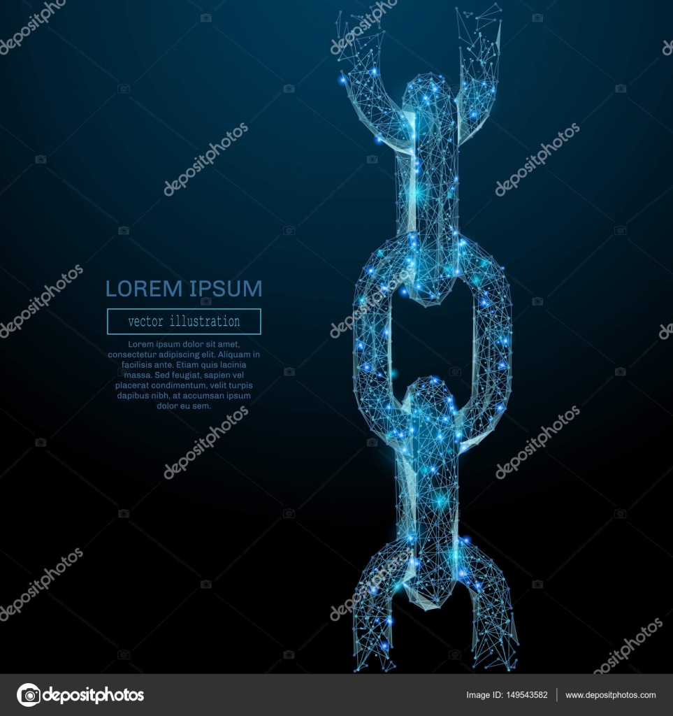 Chain links low poly blue Stock Vector Image by ©Tohey22 #149543582