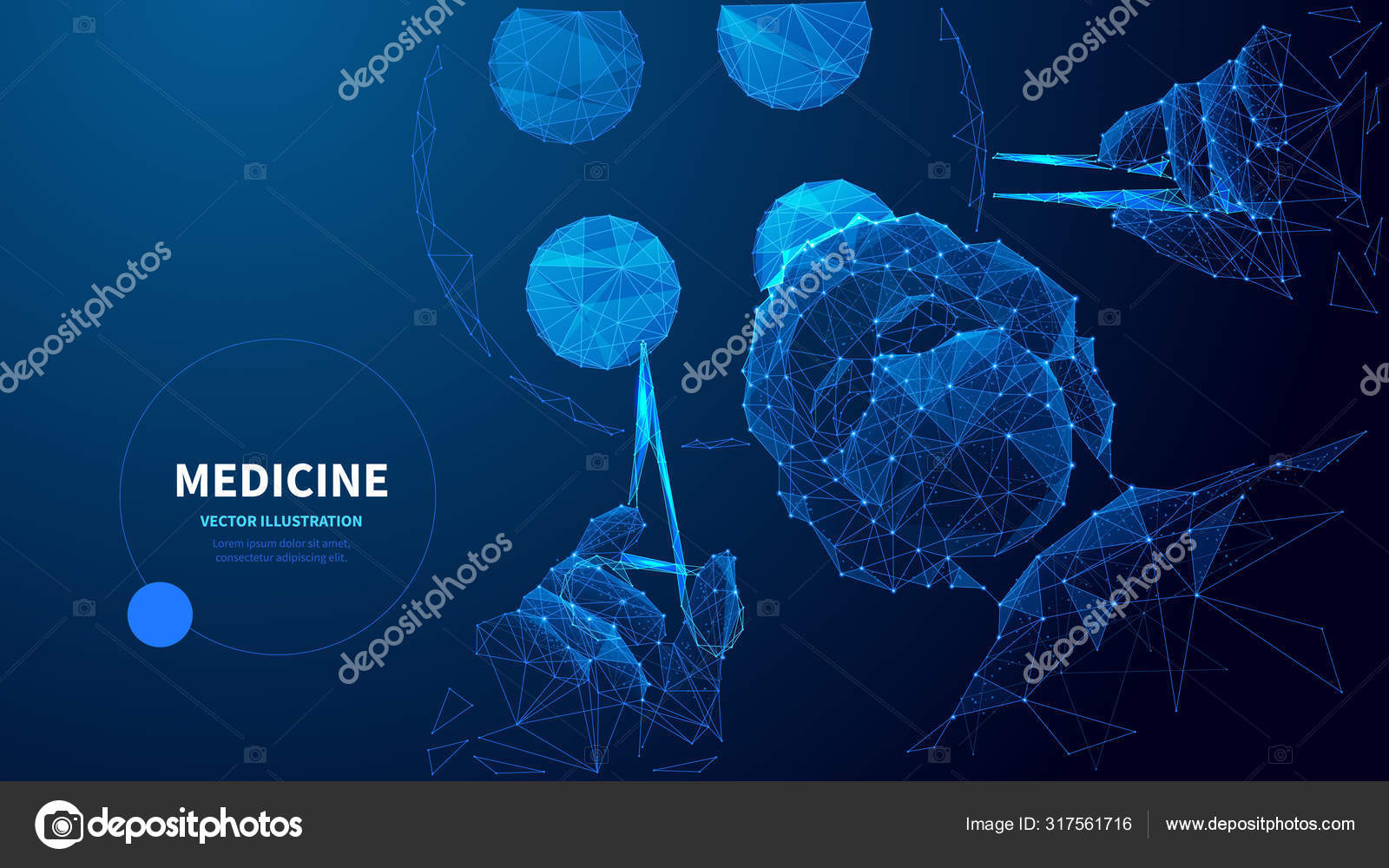 Medicine low poly wireframe vector banner template Stock Vector Image ...