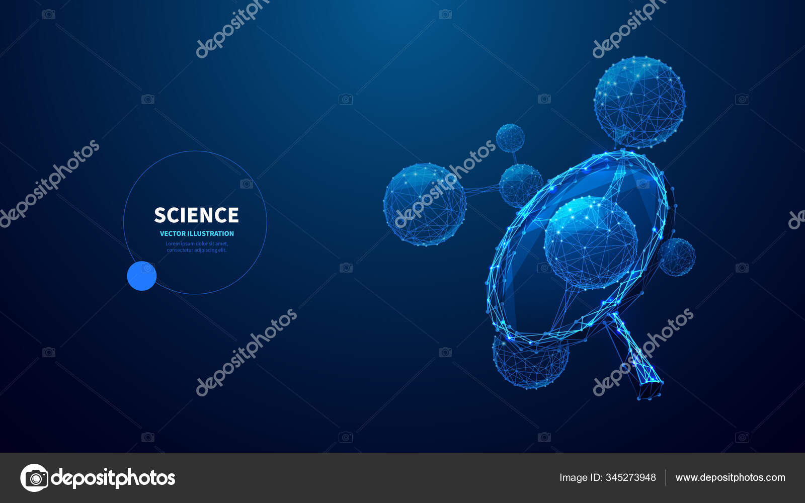Science low poly wireframe banner vector template Stock Vector by ...