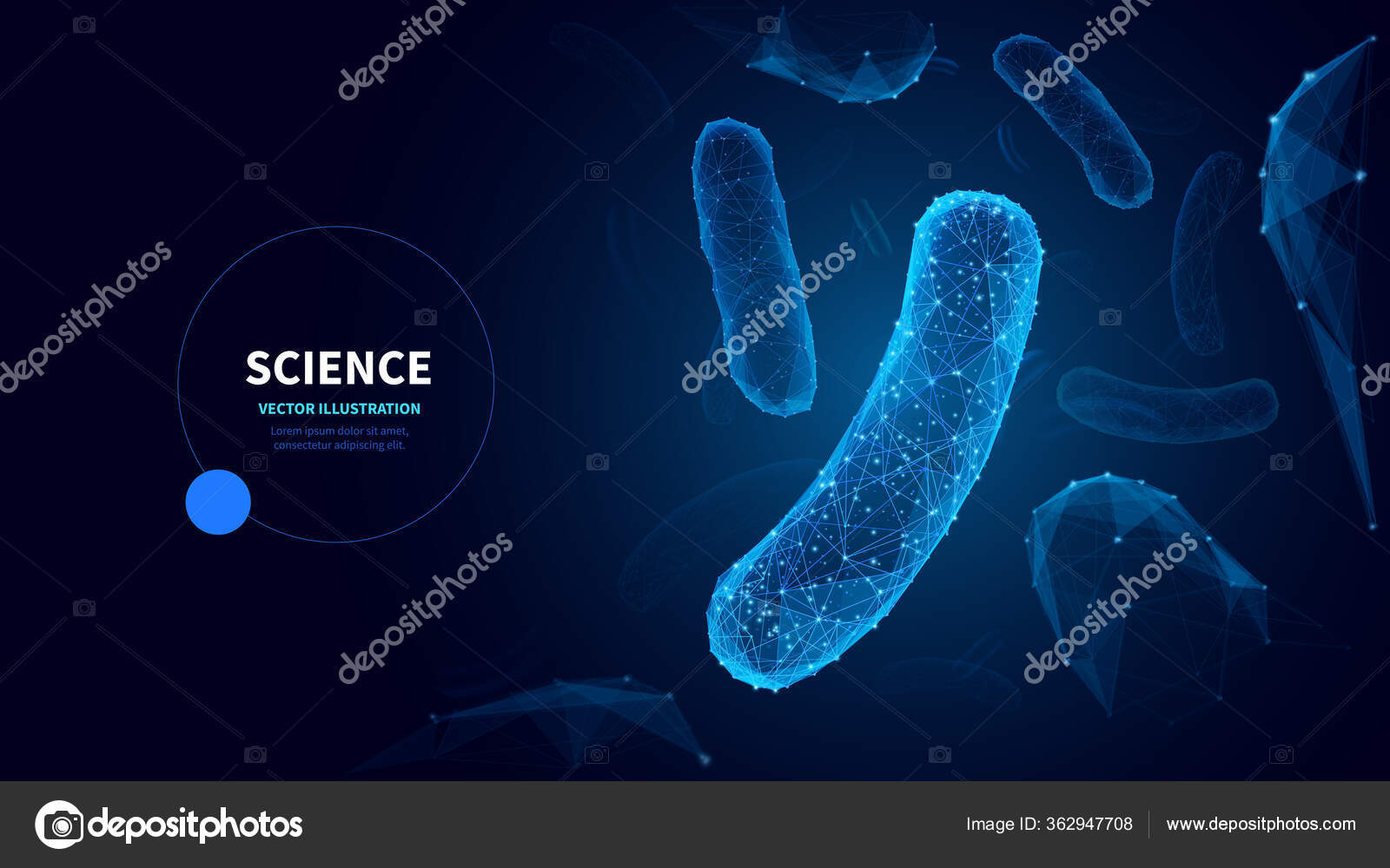 Microbiology low poly wireframe banner vector template Stock Vector ...