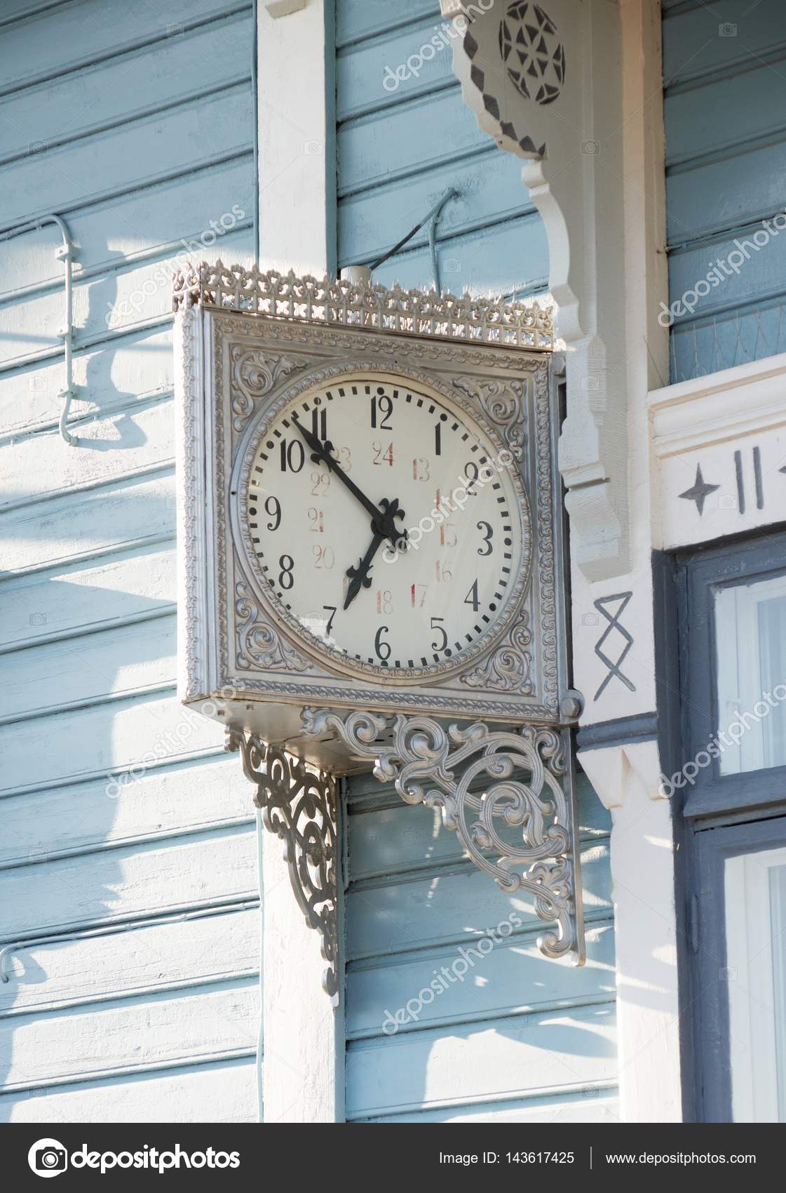 Clock of Keuruu old railway station, Finland. — Stock Photo © antmos ...