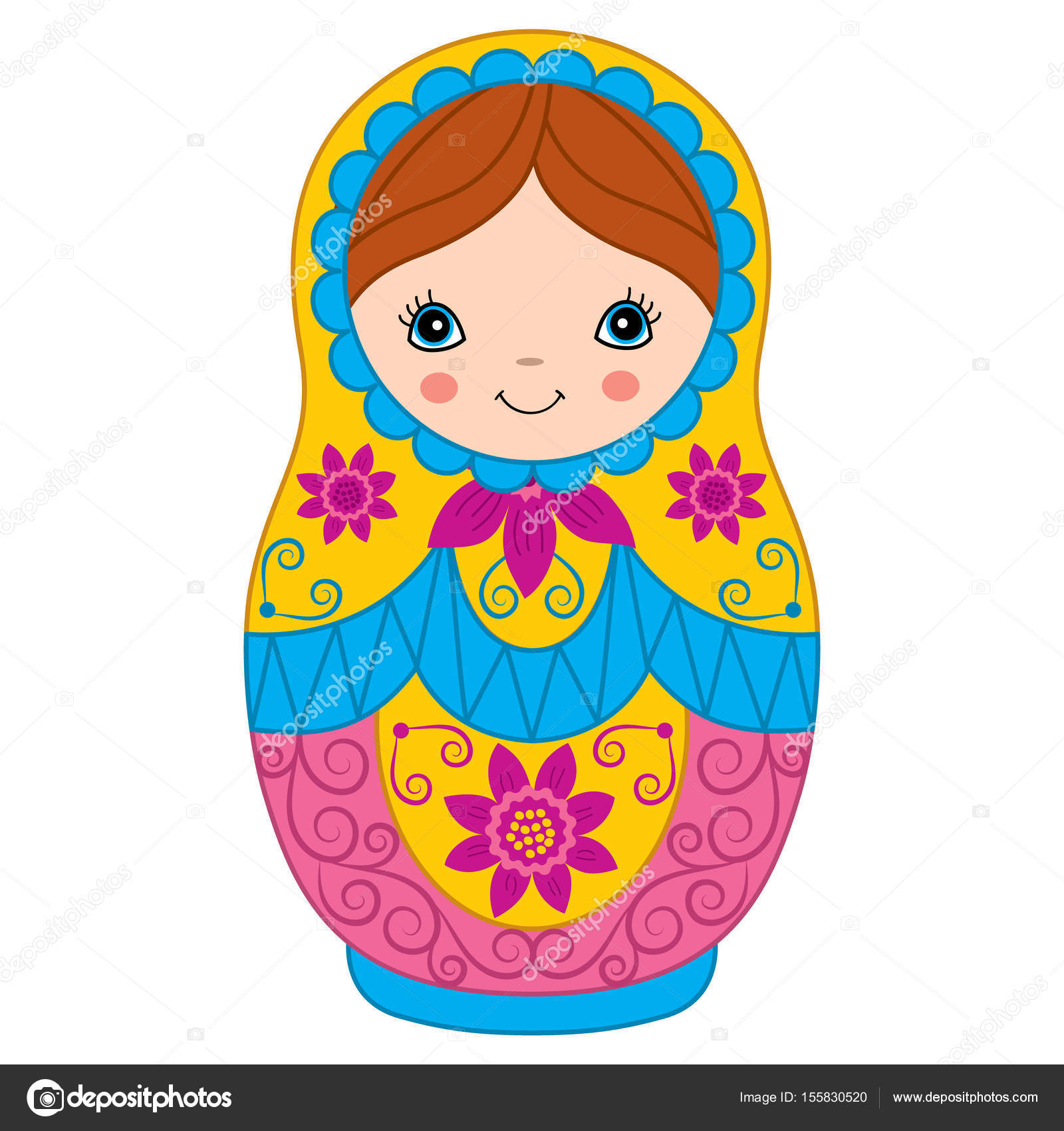 Vector Russian Traditional Matryoshka. Vector Russian Nesting Doll ...