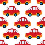 Vector Seamless Pattern with Cartoon Cars. Vector Boy's Toy Car. Car ...