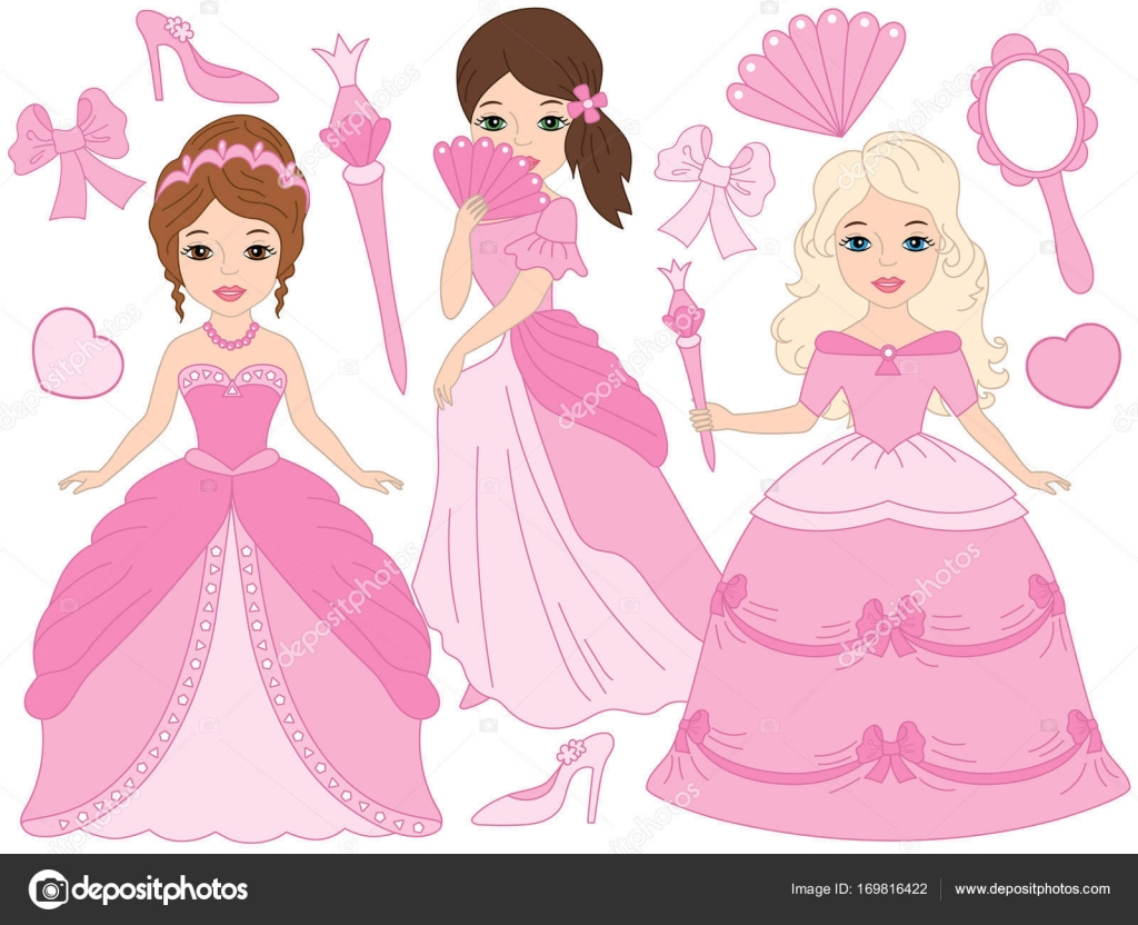 Vector Set With Beautiful Princesses Stock Vector By ©marlenes9 169816422