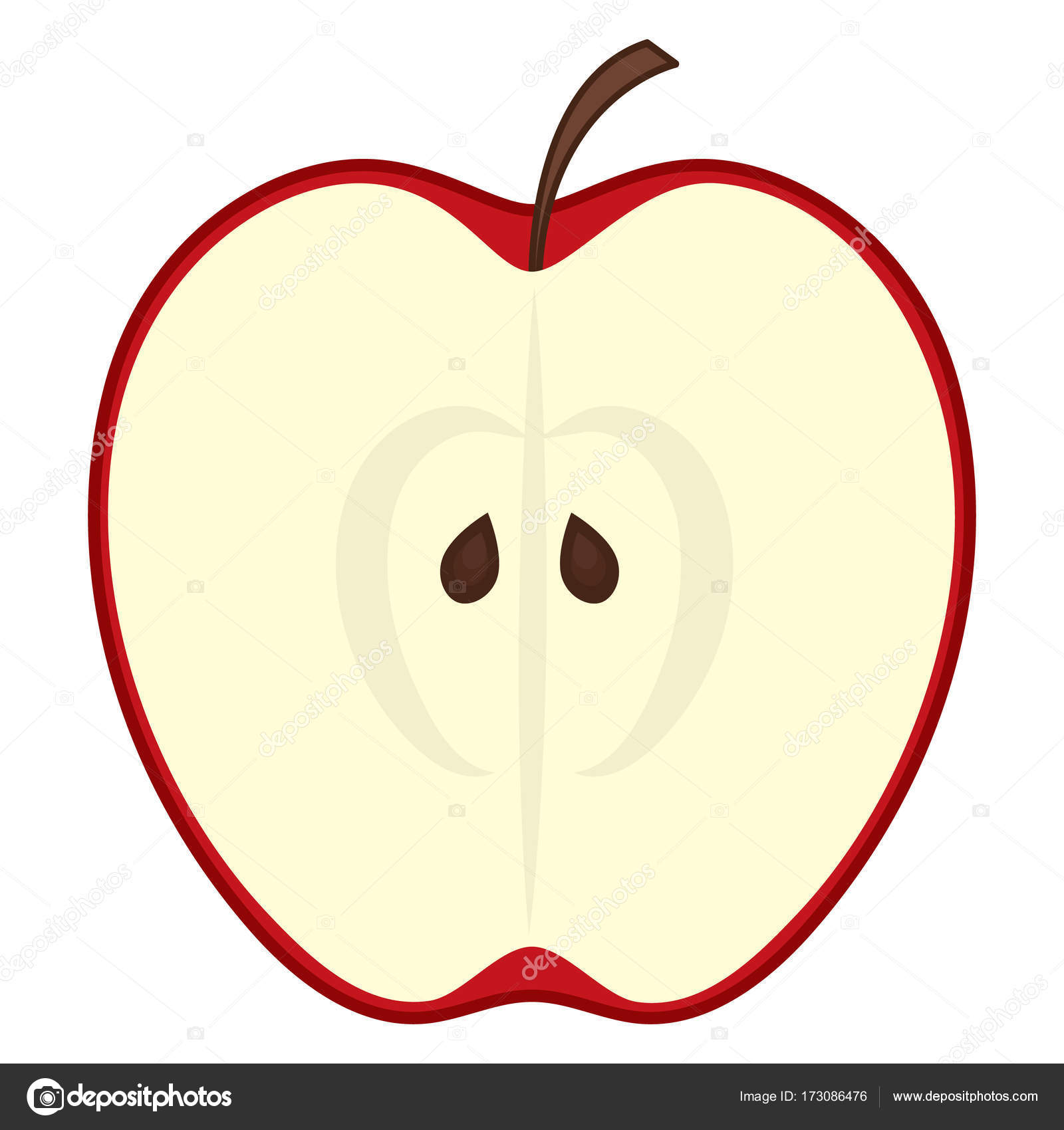 Apple Halves In Cartoon