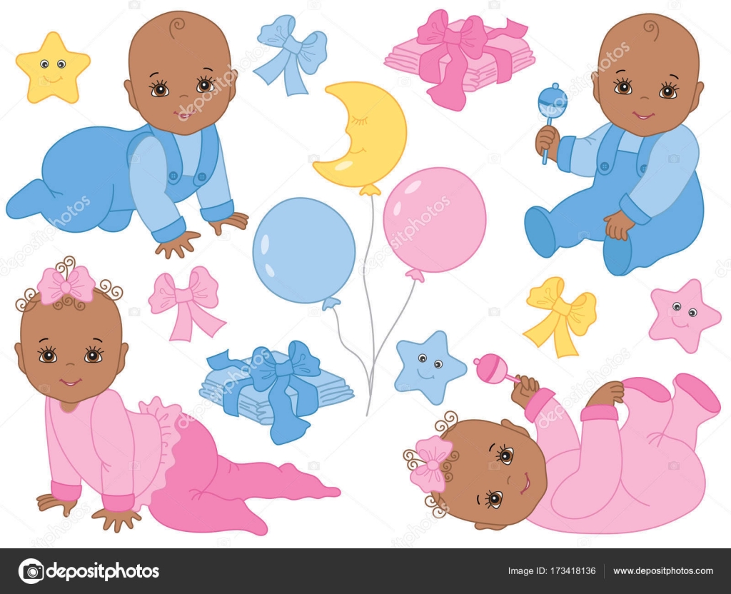 African American Baby Boy Clipart