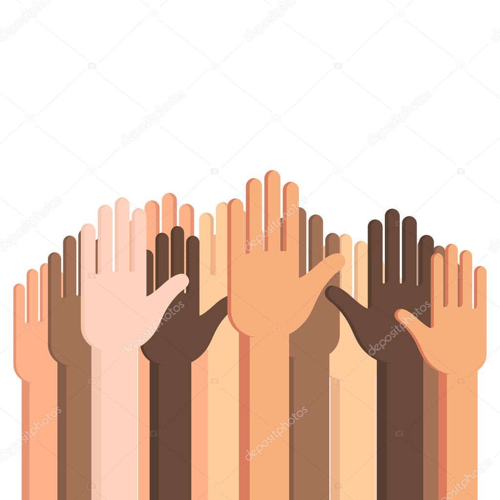 Human hands up Stock Vector Image by ©EgudinKa #128439242