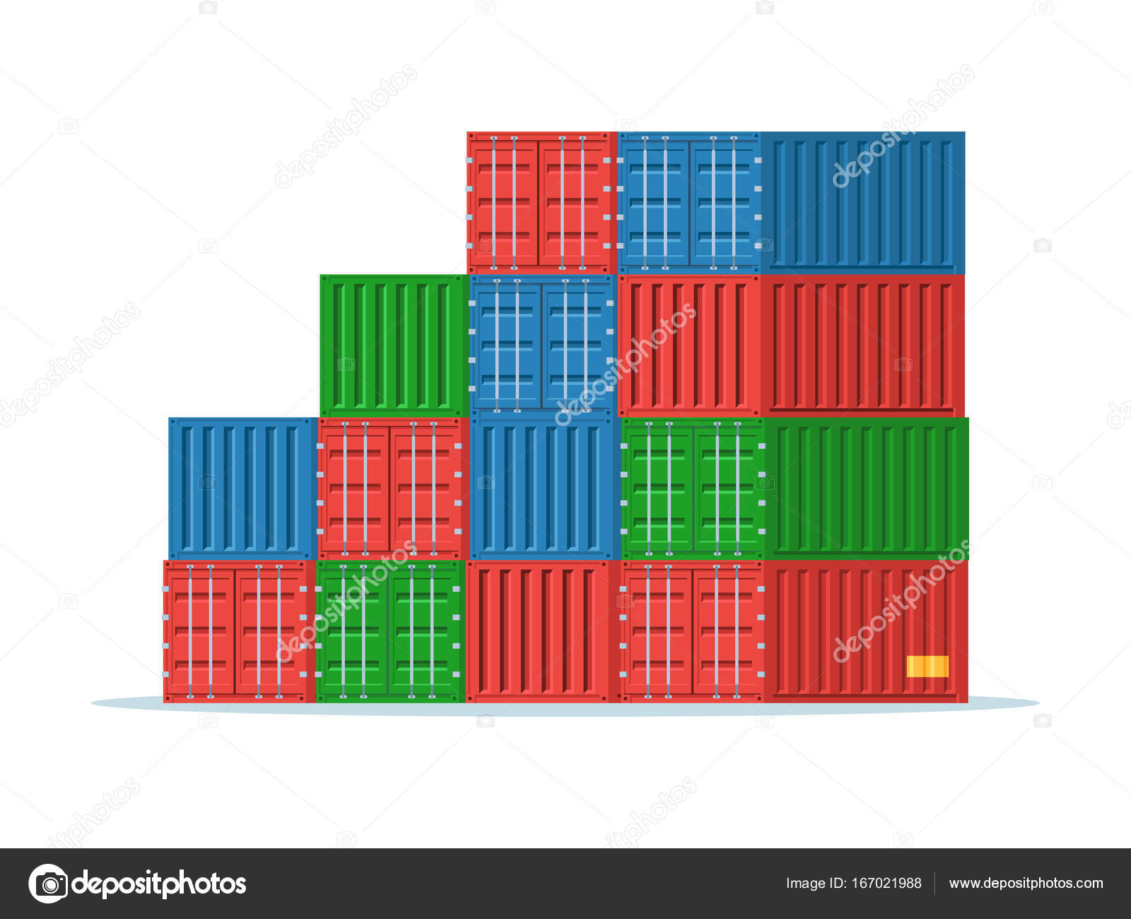 Stack of cargo containers Stock Vector by ©EgudinKa 167021988