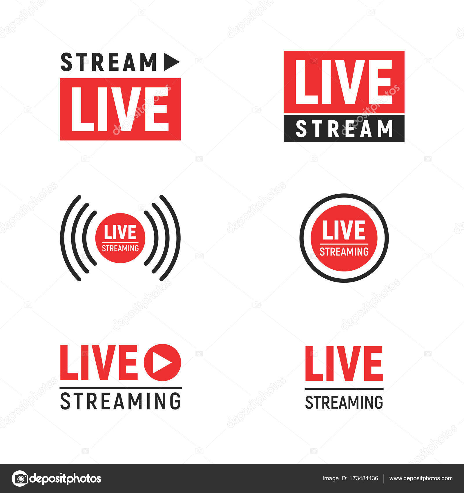Live streaming symbols set Stock Vector Image by ©EgudinKa #173484436