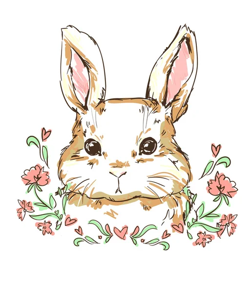 Illustration: bunny hand drawn | Hand Drawn Illustration of Bunny ...