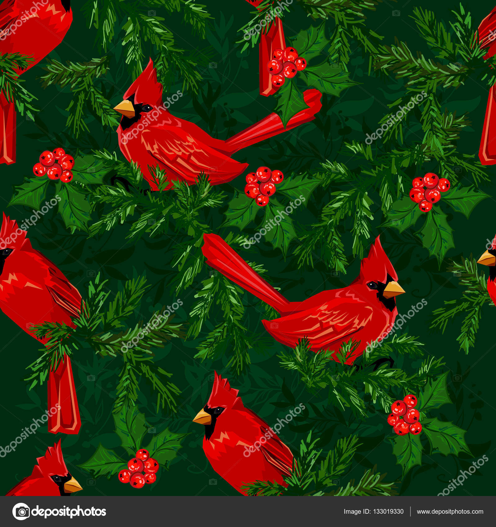 Red cardinal birds Stock Vector Image by ©AlsouSh #133019330