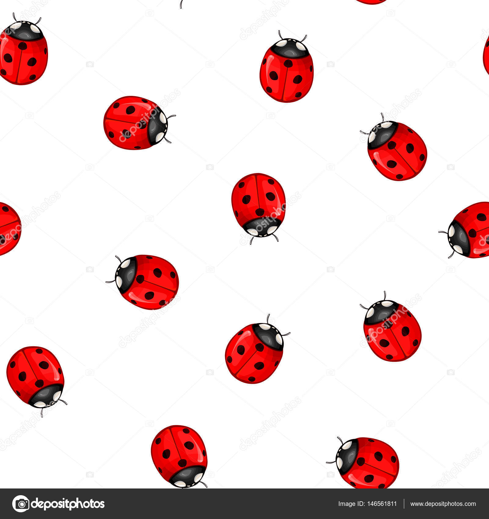 Red ladybugs pattern — Stock Vector © AlsouSh #146561811