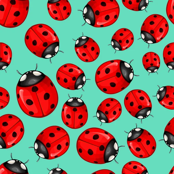 Red ladybugs pattern — Stock Vector © AlsouSh #146561811