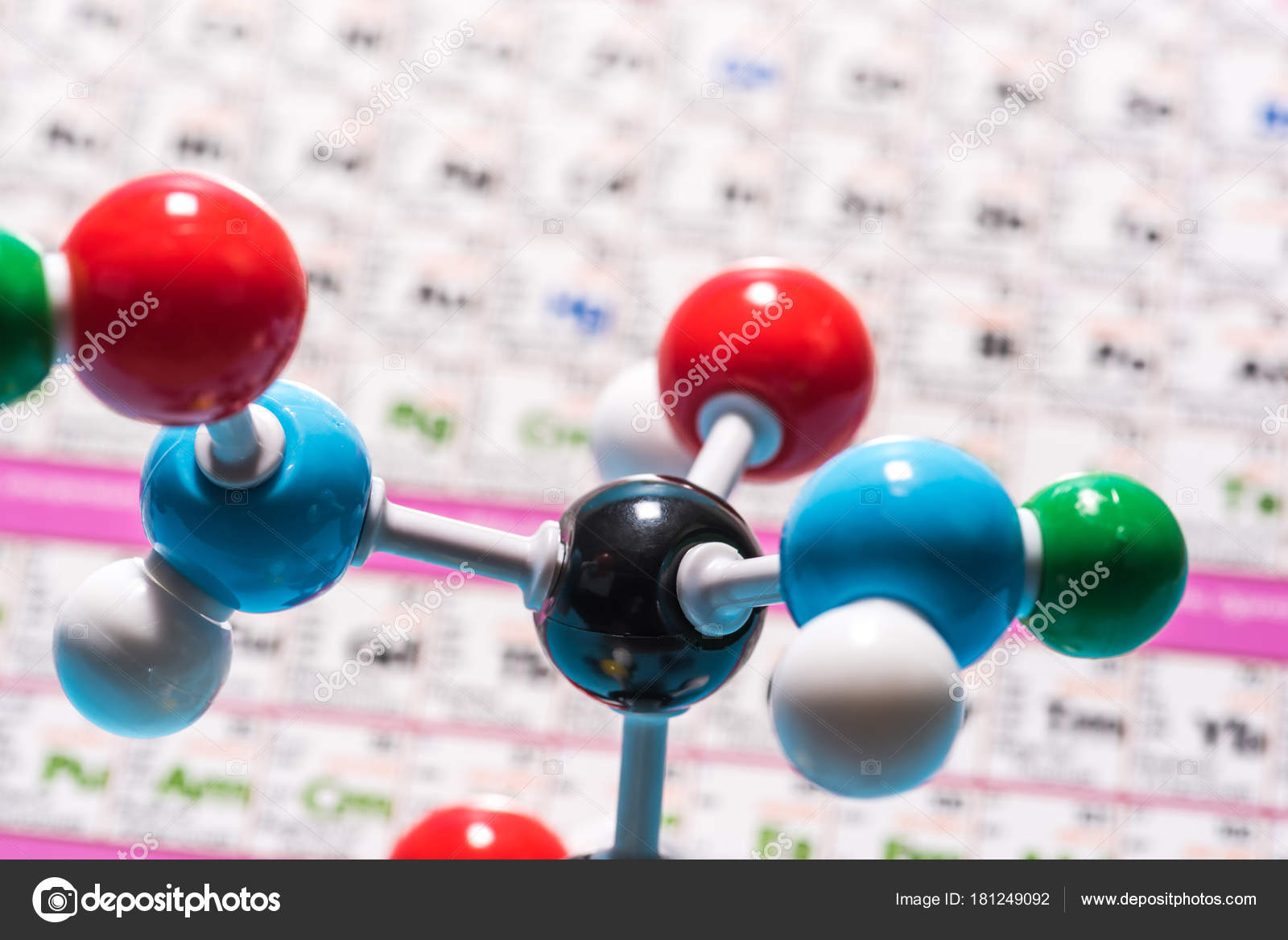 Science molecule structure on Periodic table background, science Stock ...