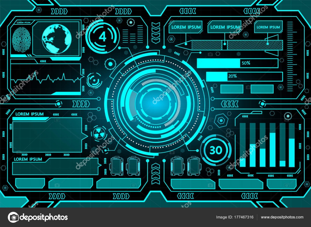 Futuristic Interface Hud Technology Background Vector Design Stock ...
