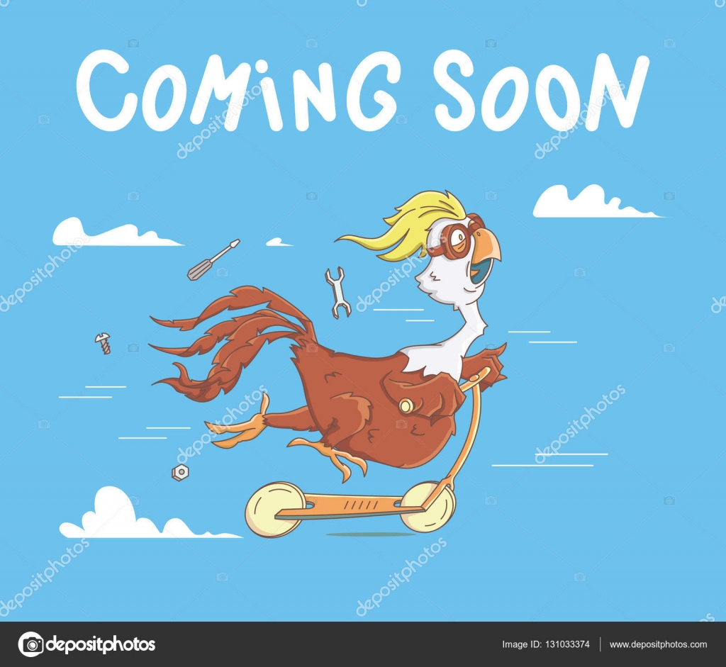 Coming soon chicken character design — Stock Vector © PennaPazza #131033374