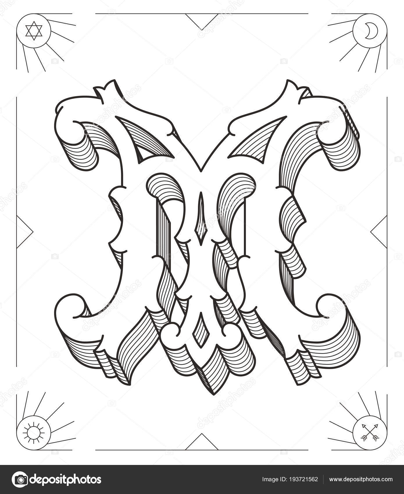 Black on white vector illustration of capital letter M Stock Vector by ...