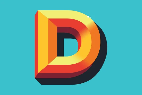 Letra d colorido imágenes de stock de arte vectorial | Depositphotos