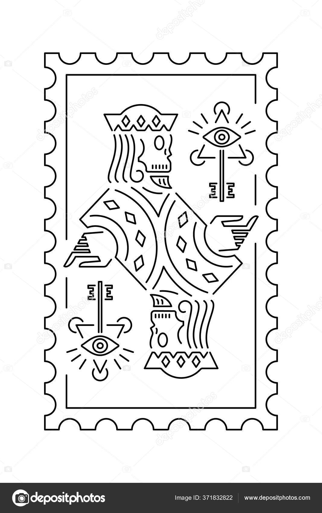 King Keys Black White Background Line Art Vector Design Symbol Stock ...