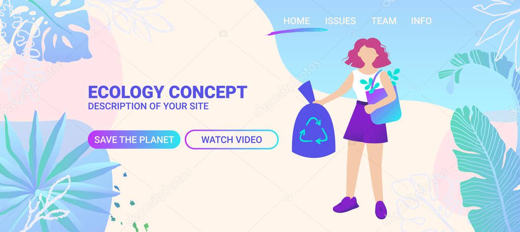 Dise o del sitio web guardar la ilustraci n vector planeta. Un grupo de chicas levanta las manos ...