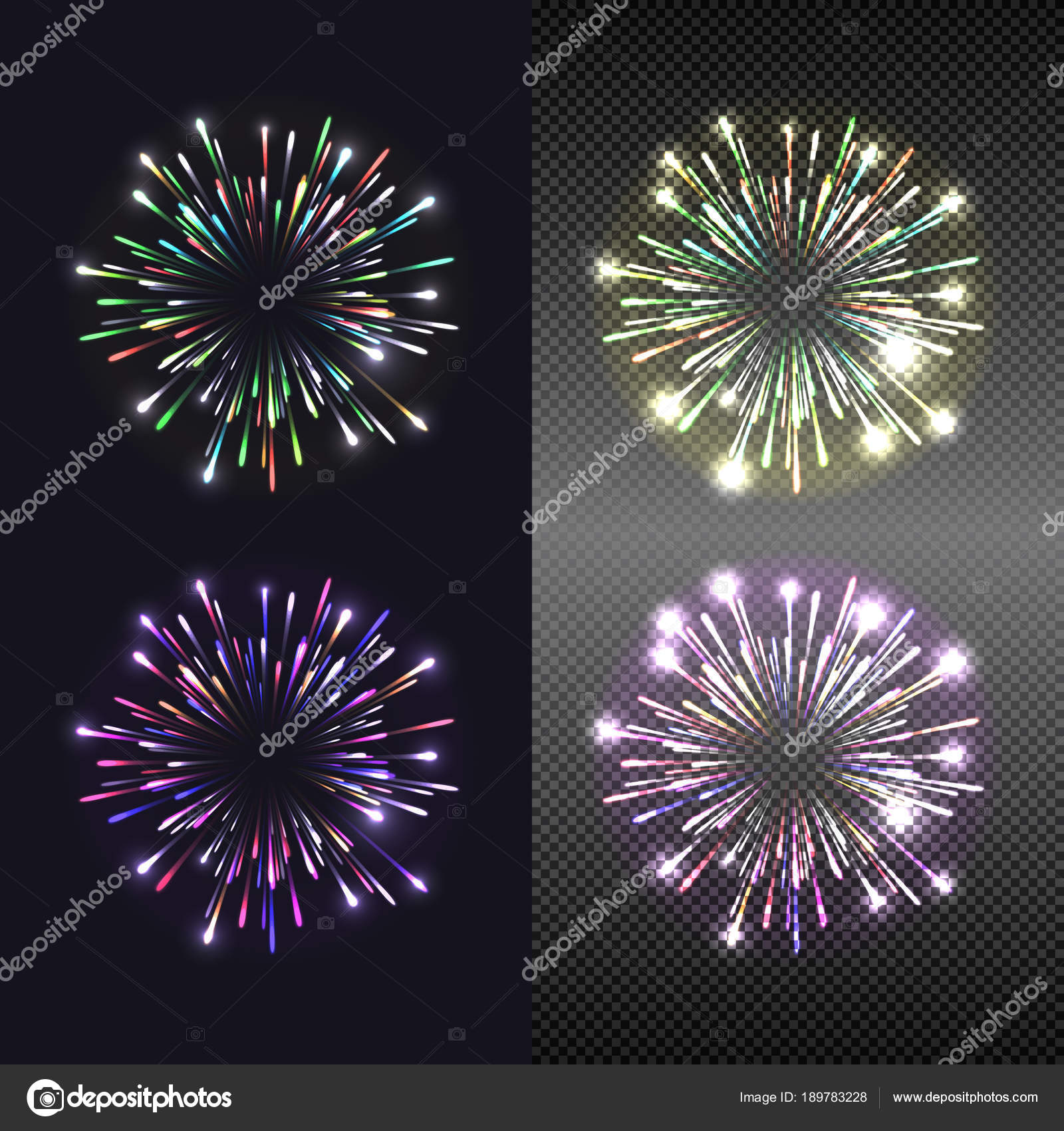 Festive Firework Light Splash Bursting Black Transparent Background ...