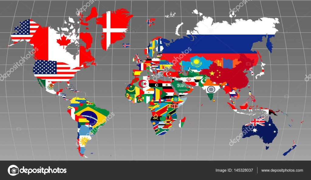 Map with flags Stock Vector Image by ©Caribia #145328037