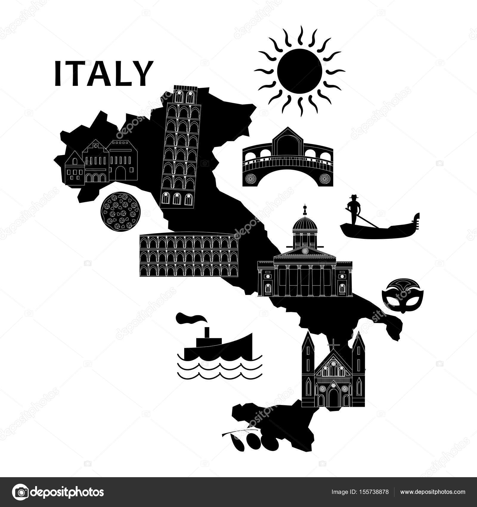The italy set black Stock Vector Image by ©Caribia #155738878
