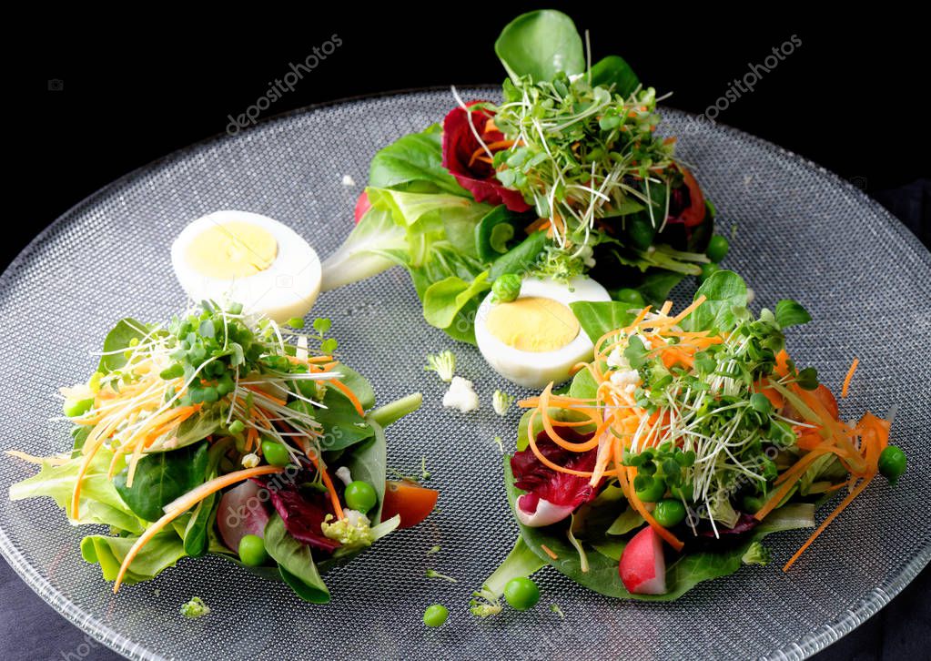 Fine dining mixed salad with ruccola — Stock Photo © vision.si #176693760
