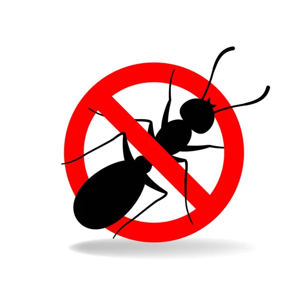 Ant silhouette and no ants sign (no ants symbol) — Stock Vector ...