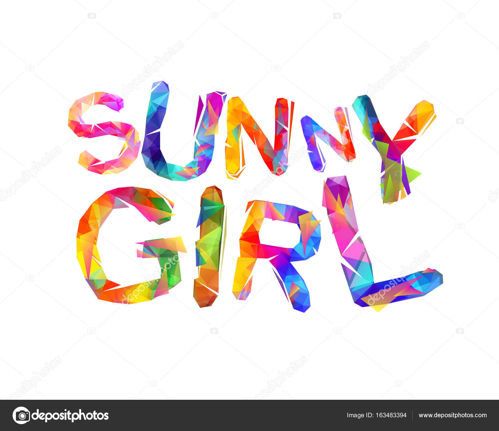 Sunny Girl Vector Triangular Letters Stock Vector Image By ©ukususha