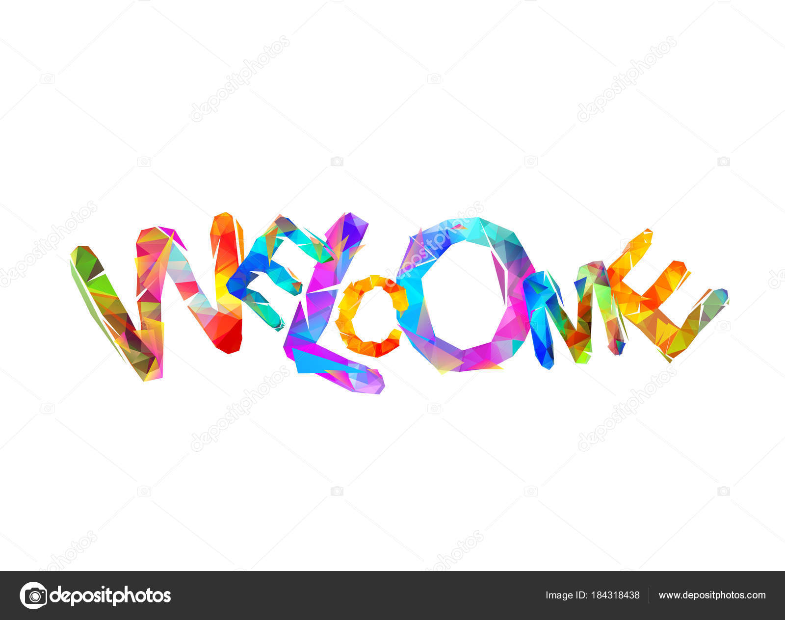 Welcome Vector Triangular Letters Stock Vector By ©ukususha 184318438