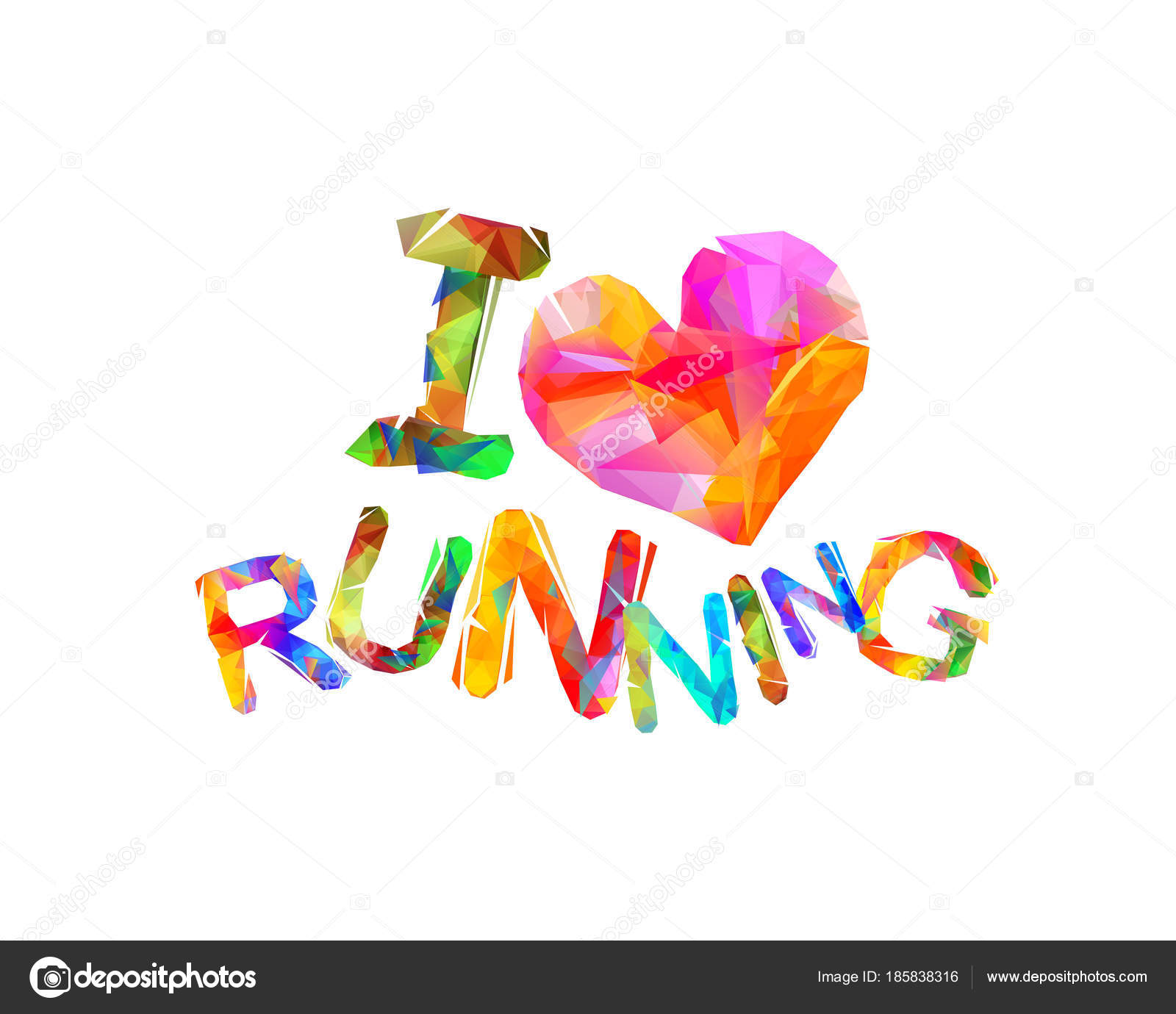 I love running. Triangular letters Stock Vector by ©Ukususha 185838316