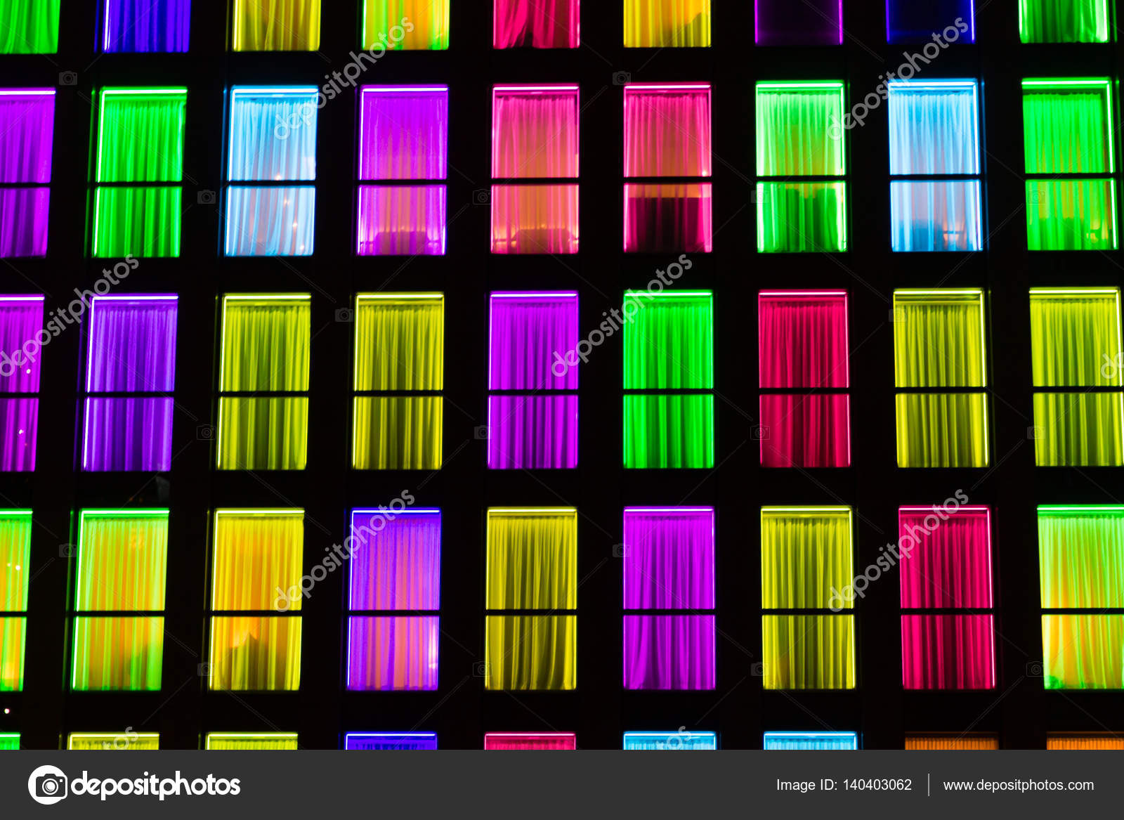 Colored windows texture. Neon light background Stock Photo by ...