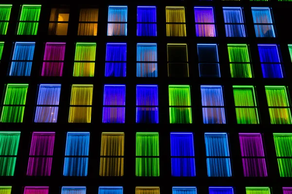 Colored windows texture. Neon light background Stock Photo by ...