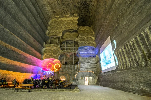 Mine of salt, at a depth of 300 meters, Soledar, Donetsk region ...