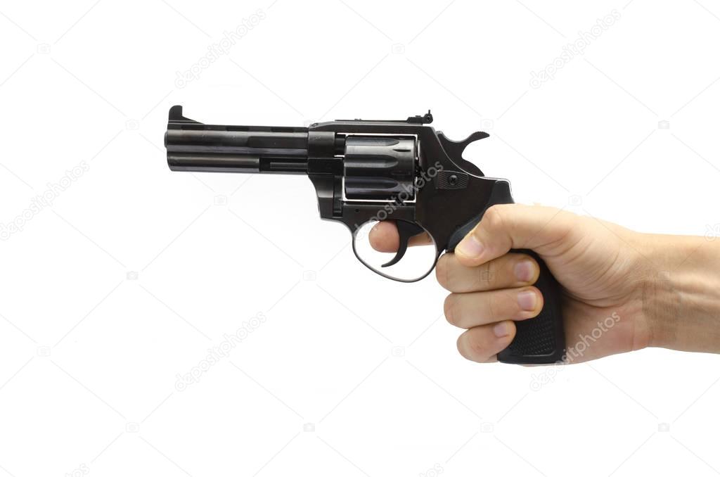 rev lver en mano aislado sobre blanco 2024