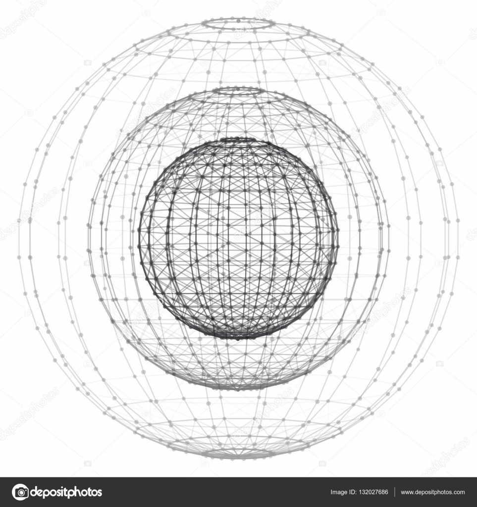 Digital wireframe spherical objects Stock Vector Image by ©nappelbaum ...