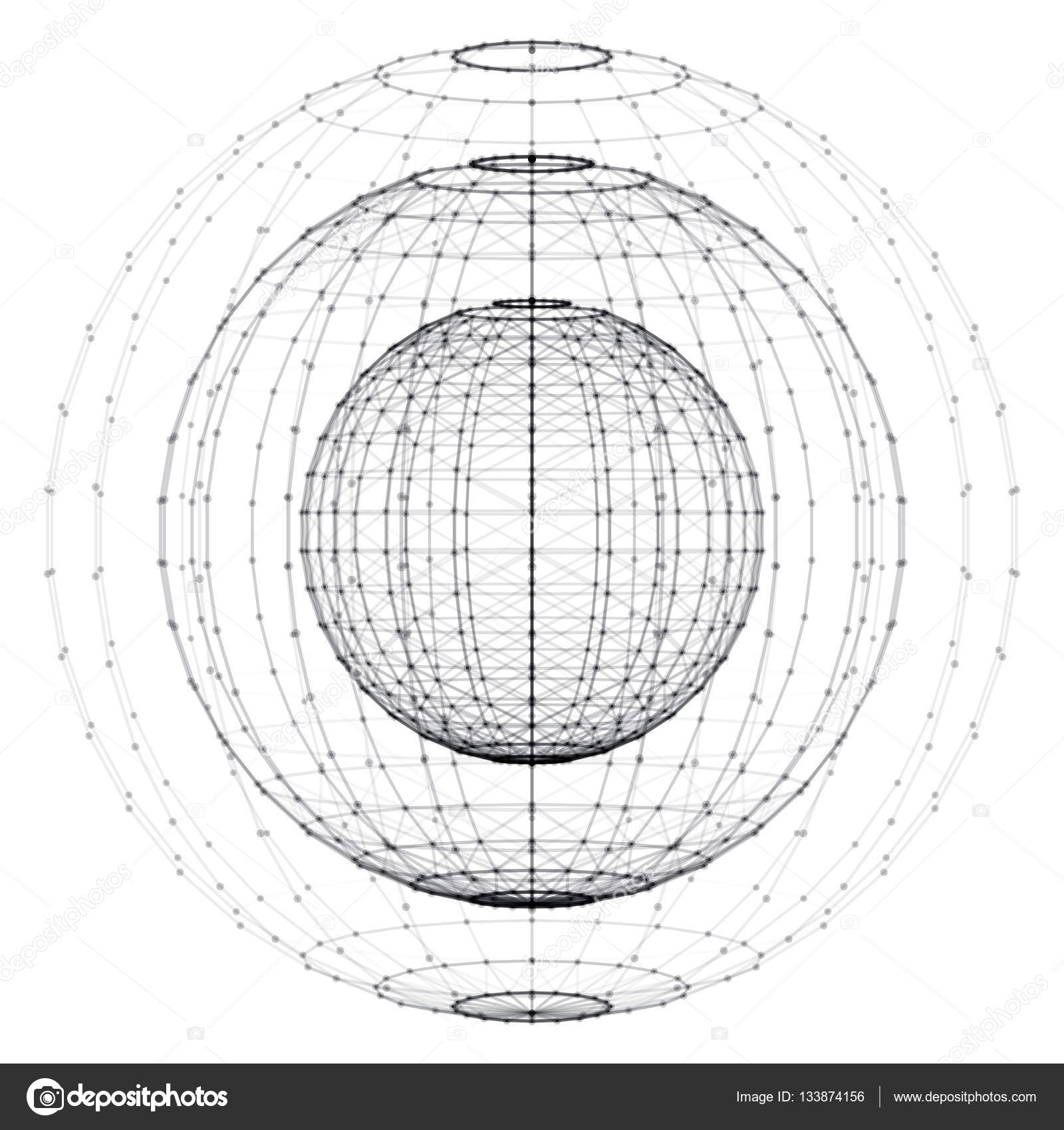 Wireframe spherical objects Stock Vector Image by ©nappelbaum #133874156